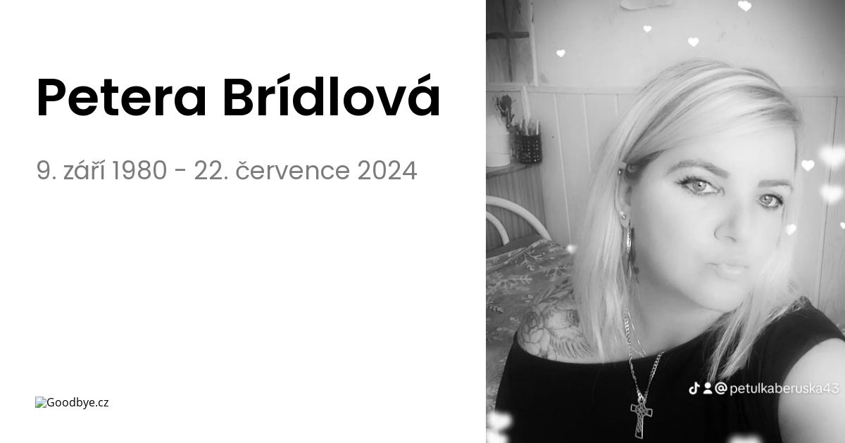 Petera Brídlová | Parte online | Goodbye.cz